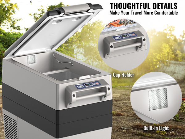 VEVOR 12V autokoelkast autokoelbox, draagbare 52L dubbele zone vriezer ...