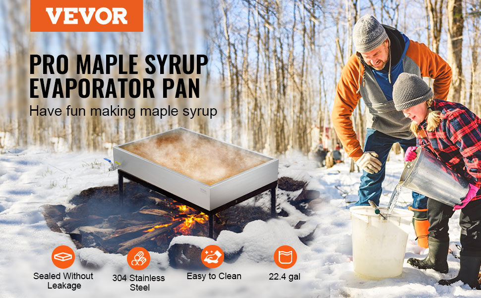 VEVOR Maple Syrup Evaporator Pan 304 Stainless Steel with Valve for ...