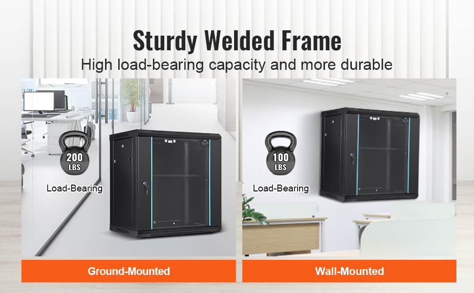 VEVOR 12U Wall Mount Network Server Cabinet, 15.5'' Deep, Server Rack ...