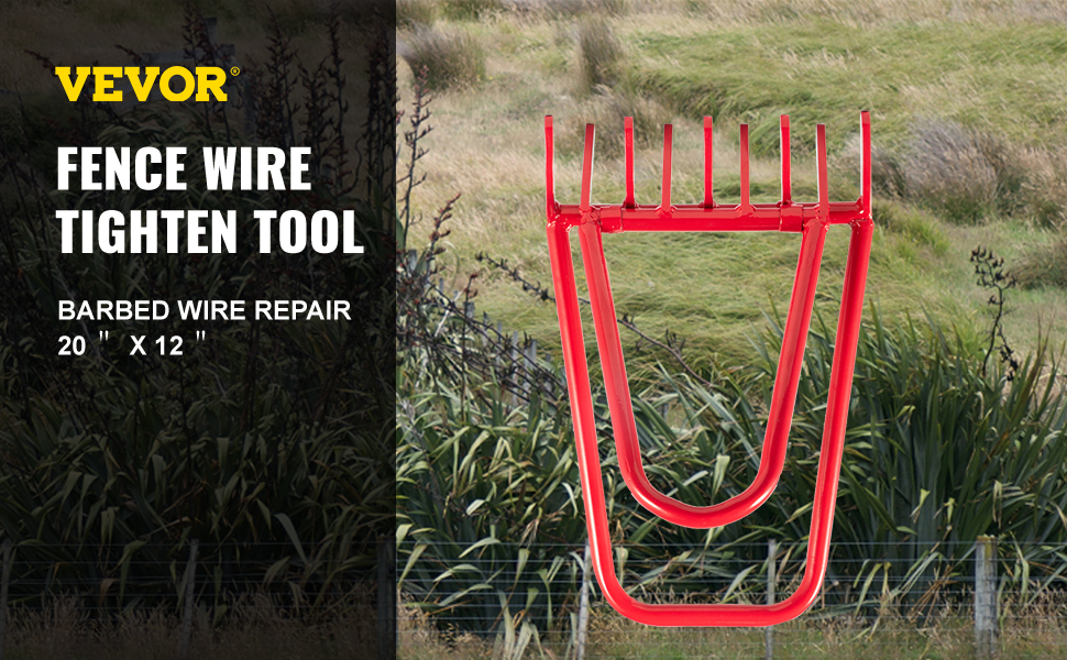 VEVOR Fence Crimping Tool, 20" x 12" Fence Wire Tighten Tools, Red Wire ...