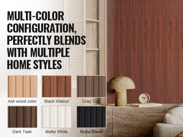 VEVOR Wood Slat Acoustic Panels 8 PCS 96 x 6 inch for Modern Wall Black ...