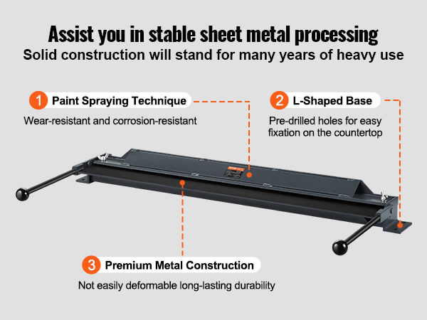 VEVOR Box and Pan Brake, 36-Inch, 0-130 Degrees Sheet Metal Bending ...
