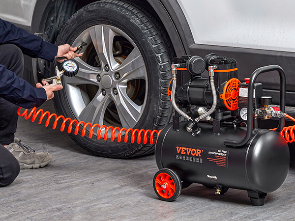 VEVOR Air Compressor 4.8 Gallon 900W 2.2 CFM@ 90PSI 70 dB Ultra Quiet ...