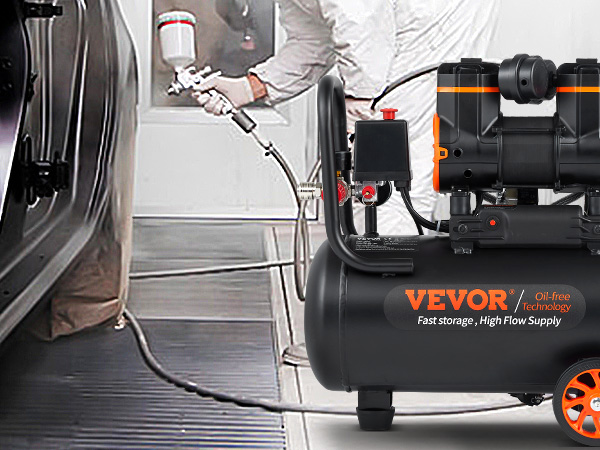 VEVOR Air Compressor 4.8 Gallon 900W 2.2 CFM@ 90PSI 70 dB Ultra Quiet ...