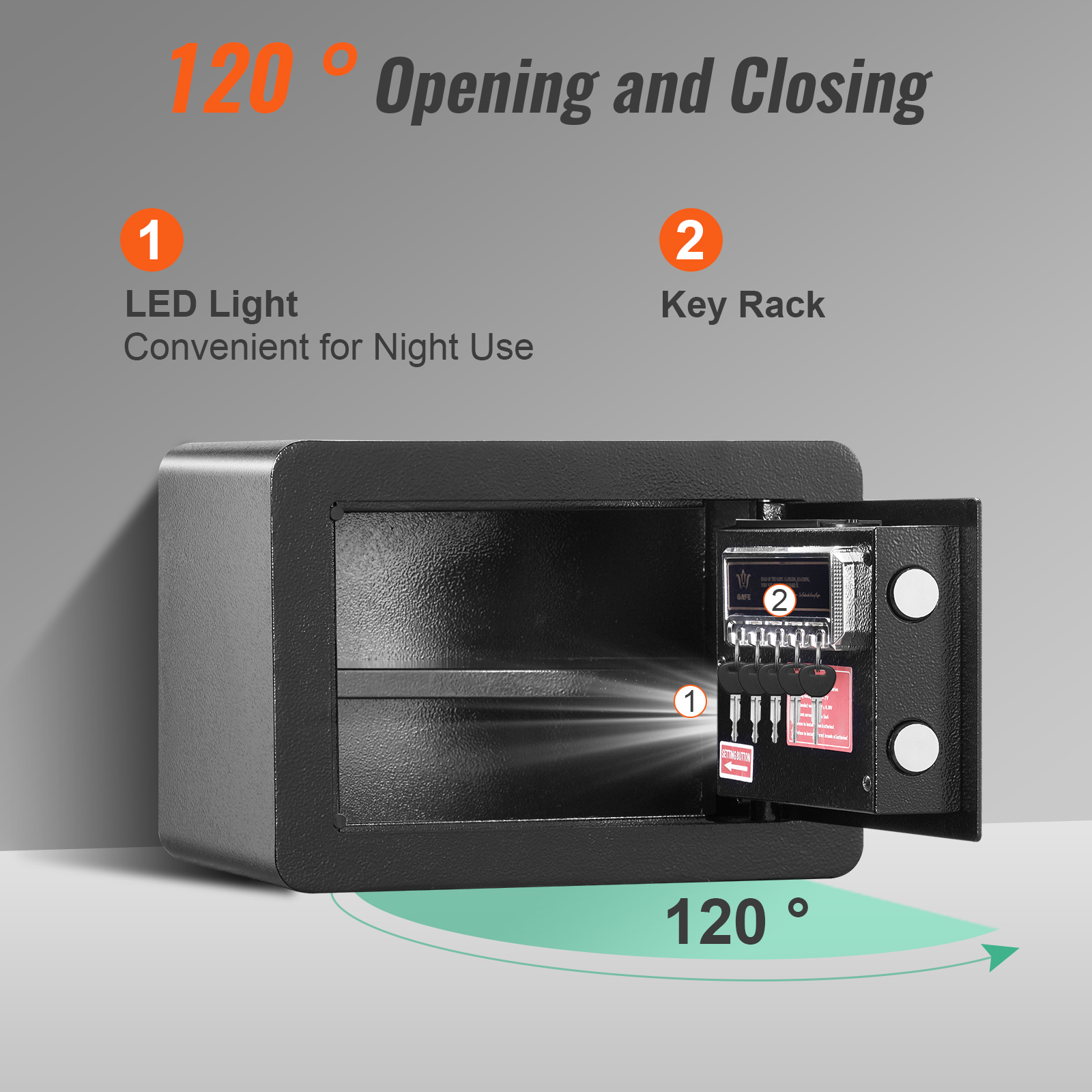 Uimoso Safe Box Lock Security for Cash Gold Digital Safe Key Lock Home ...