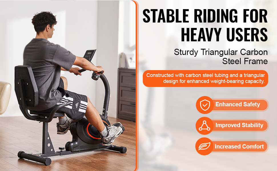 VEVOR Recumbent Exercise Bike Magnetic Resistance Stationary Bike Adult ...