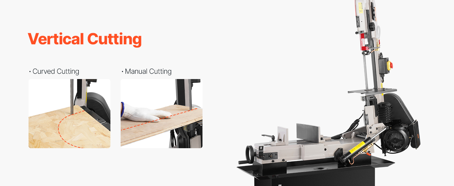 Metal Horizontal Band Saw 7 x 12 in 1.1 kW Motor Variable Speed Bandsaw ...