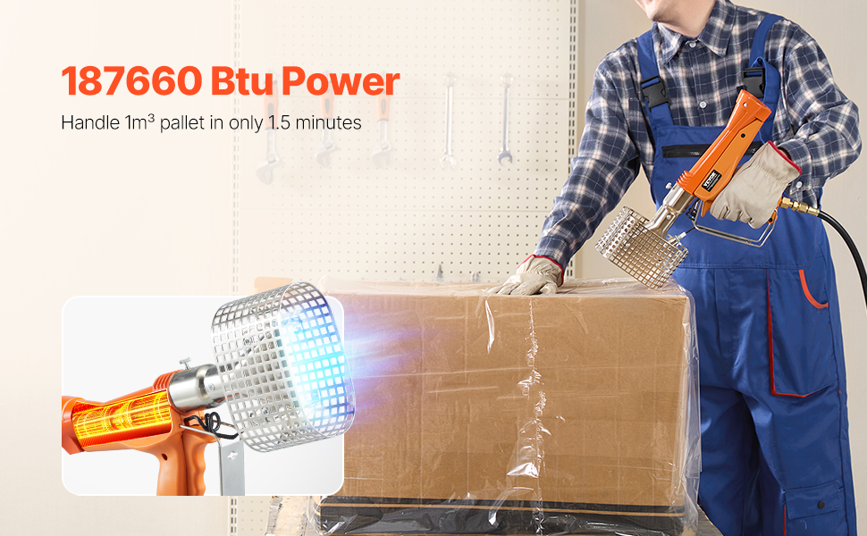 Propane Heat Gun Up to 187660 BTU Hot Air Gun with Regulator & Carry ...