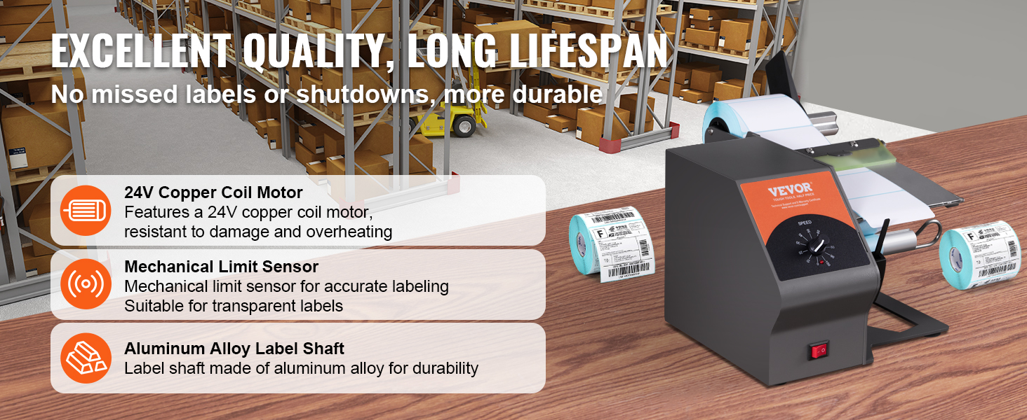 VEVOR Automatic Label Dispenser, Width 5-115 mm, Length 5 mm-∞ ...