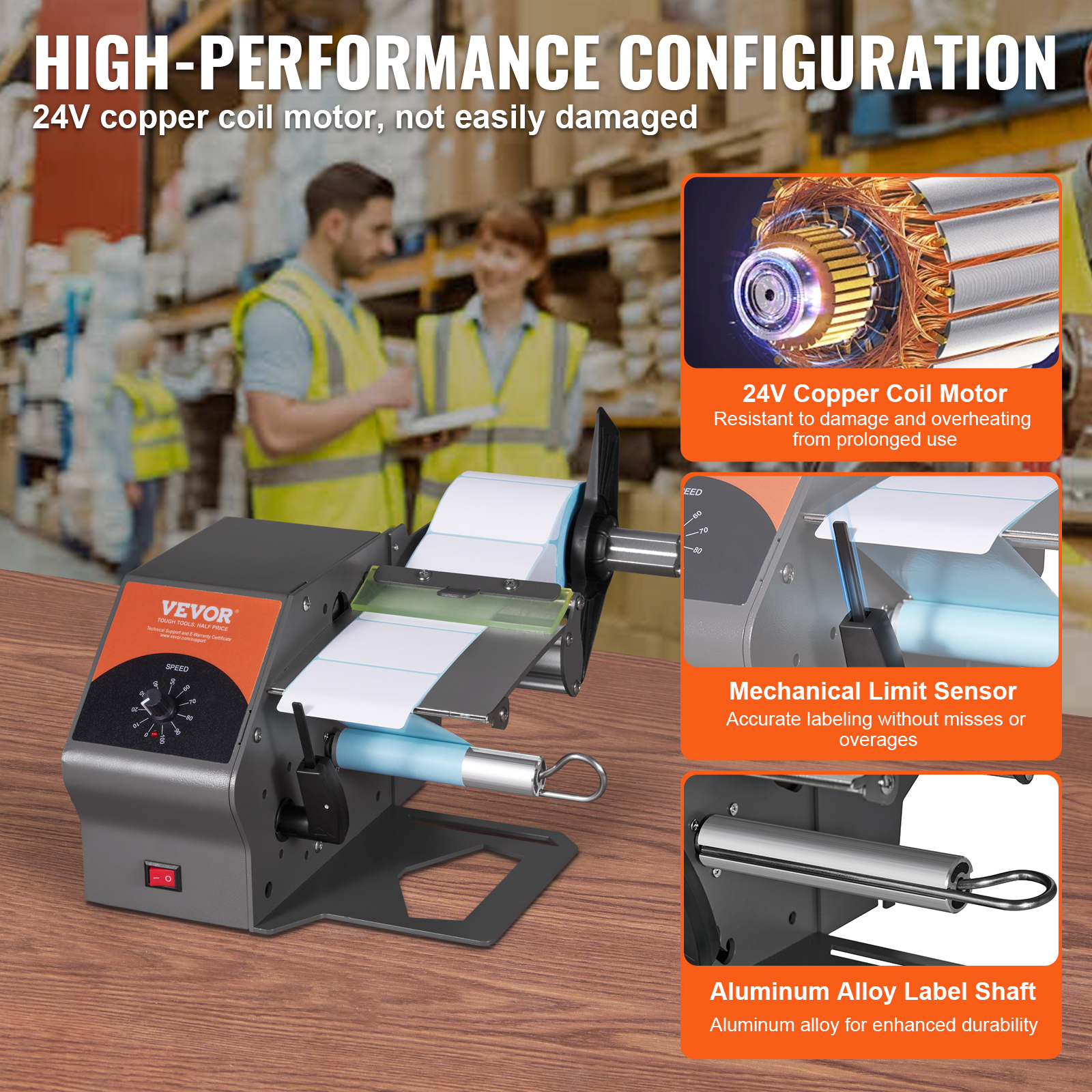 VEVOR Automatic Label Dispenser Sticker Separating Machine 0.6/0.2"-4.9 ...