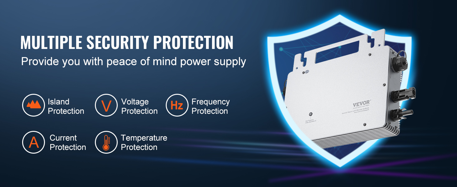 VEVOR Micro Inverter Solare Grid Tie 800 W Microinverter Solare IP67 ...