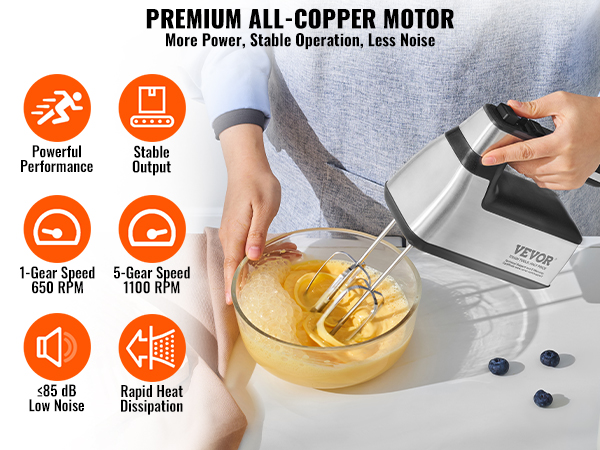 VEVOR Cordless Electric Hand Mixer, 250W, Continuously Variable ... VEVOR Cordless Electric Hand Mixer, 250W, Continuously Variable ...