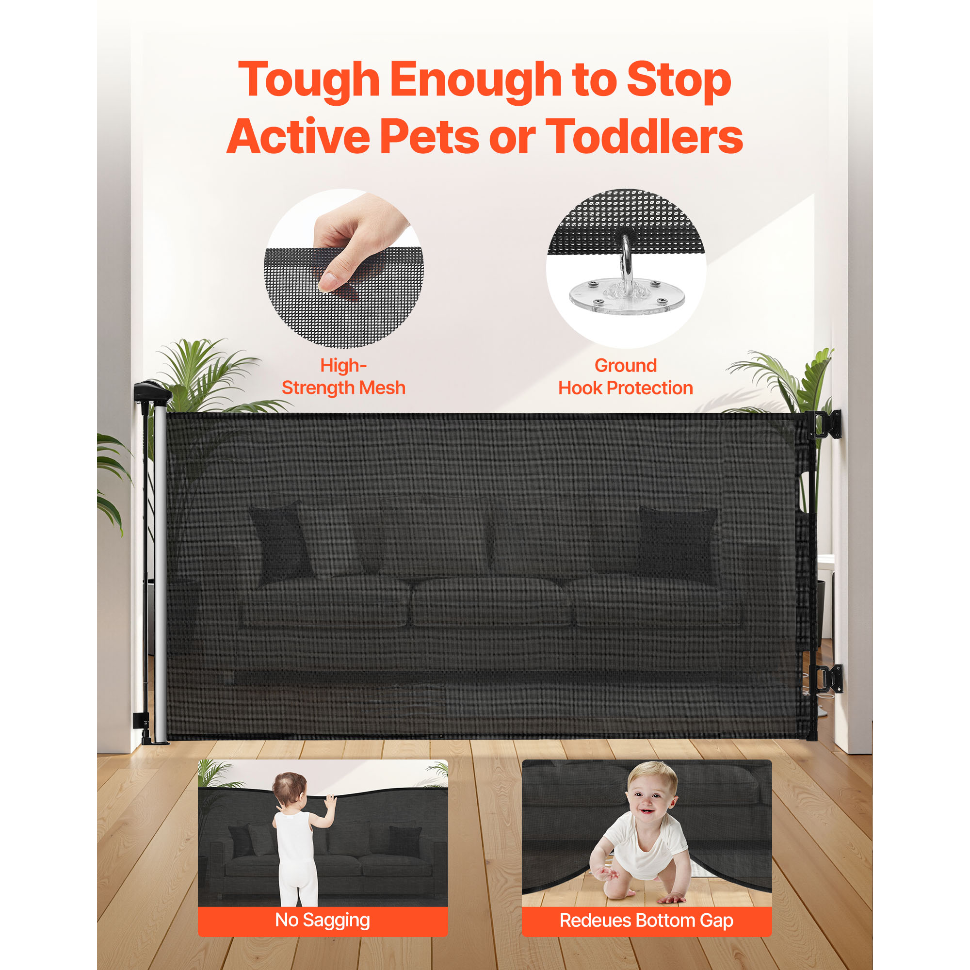 Mophorn Barrière de Sécurité Extensible, Clôture en Maille 185 cm de ...