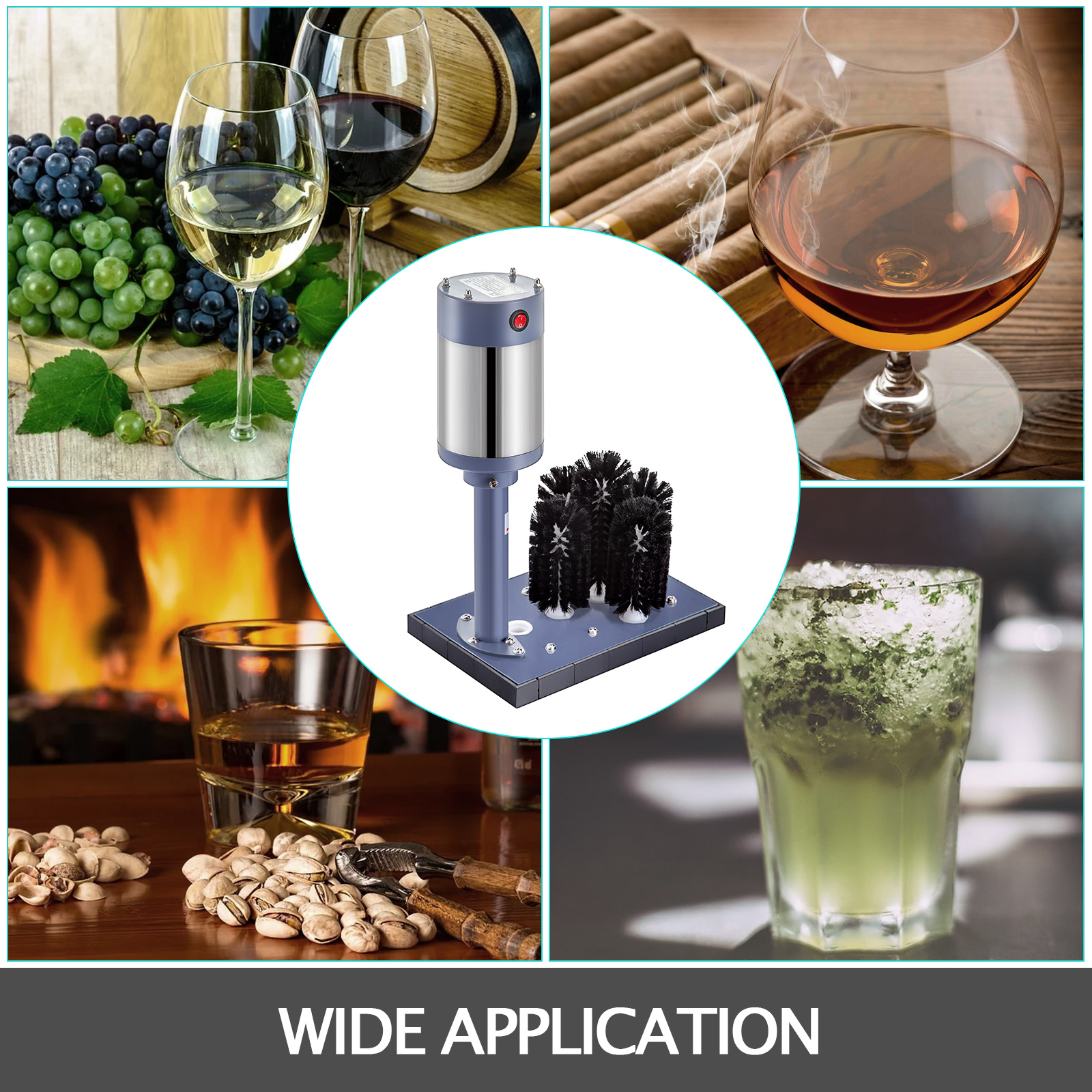 5 Head Glass Cup Bottle Washer Electric Bottle Cup Rinser Glassware Cup ...