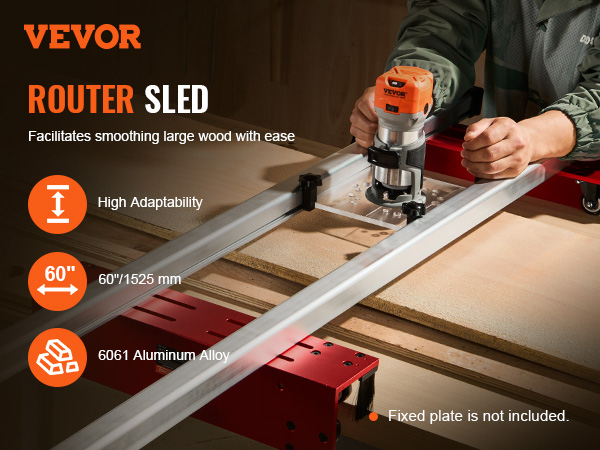 VEVOR Router Sled Nastaviteľná fréza na frézovanie drevených dosiek 60 ...