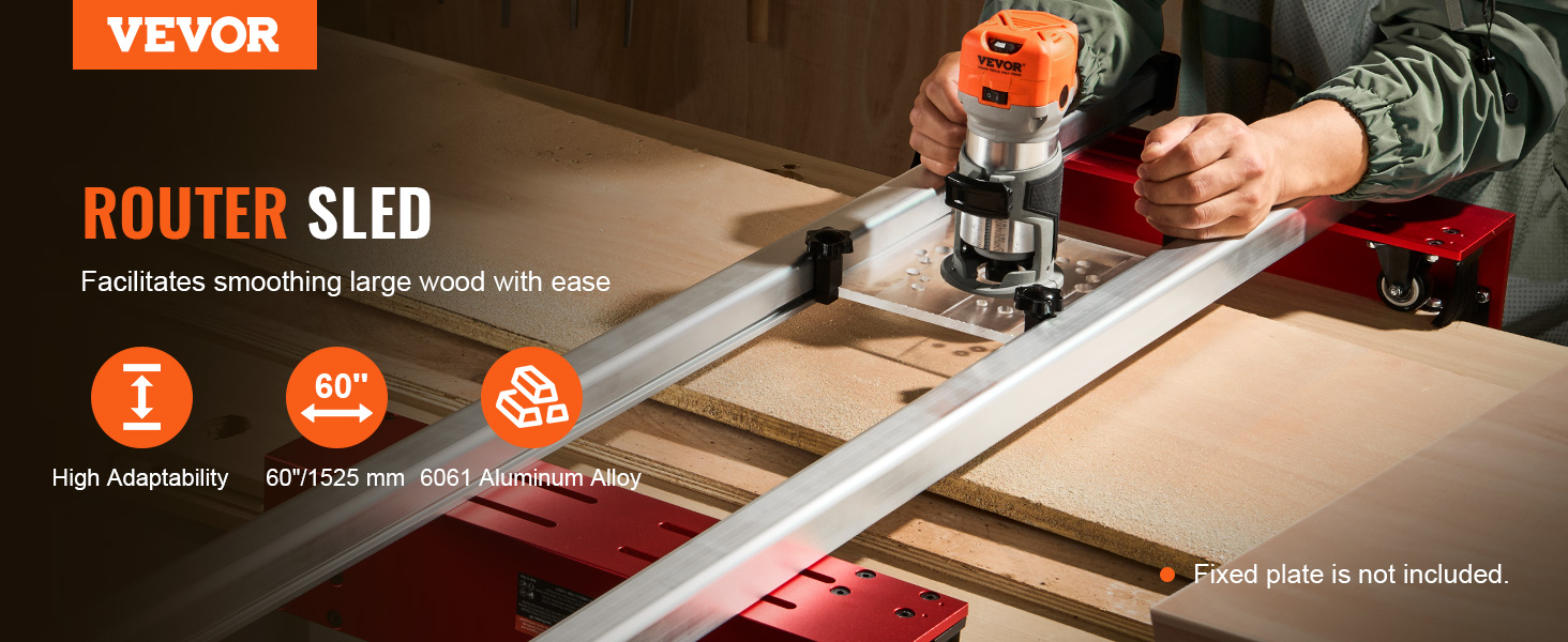VEVOR Router Sled Nastaviteľná fréza na frézovanie drevených dosiek 60 ...