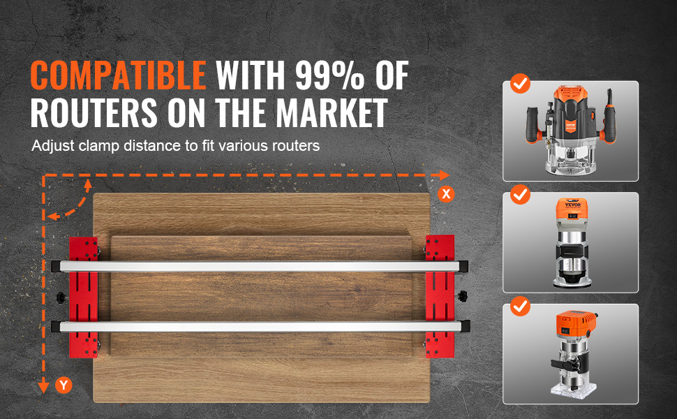 VEVOR Router Sled, 1525 mm, Portable and Easy to Adjust Slab Flattening ...