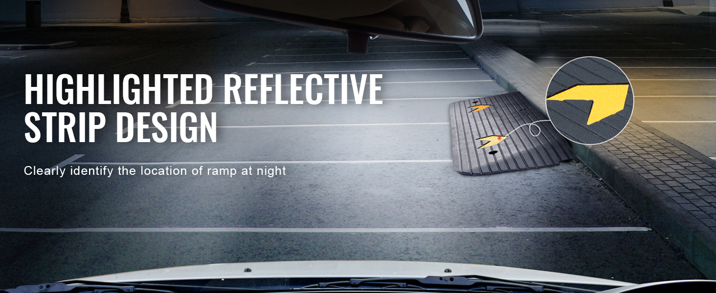 VEVOR Rubber Threshold Ramp, 2" Rise Threshold Ramp Doorway, Recycled ...