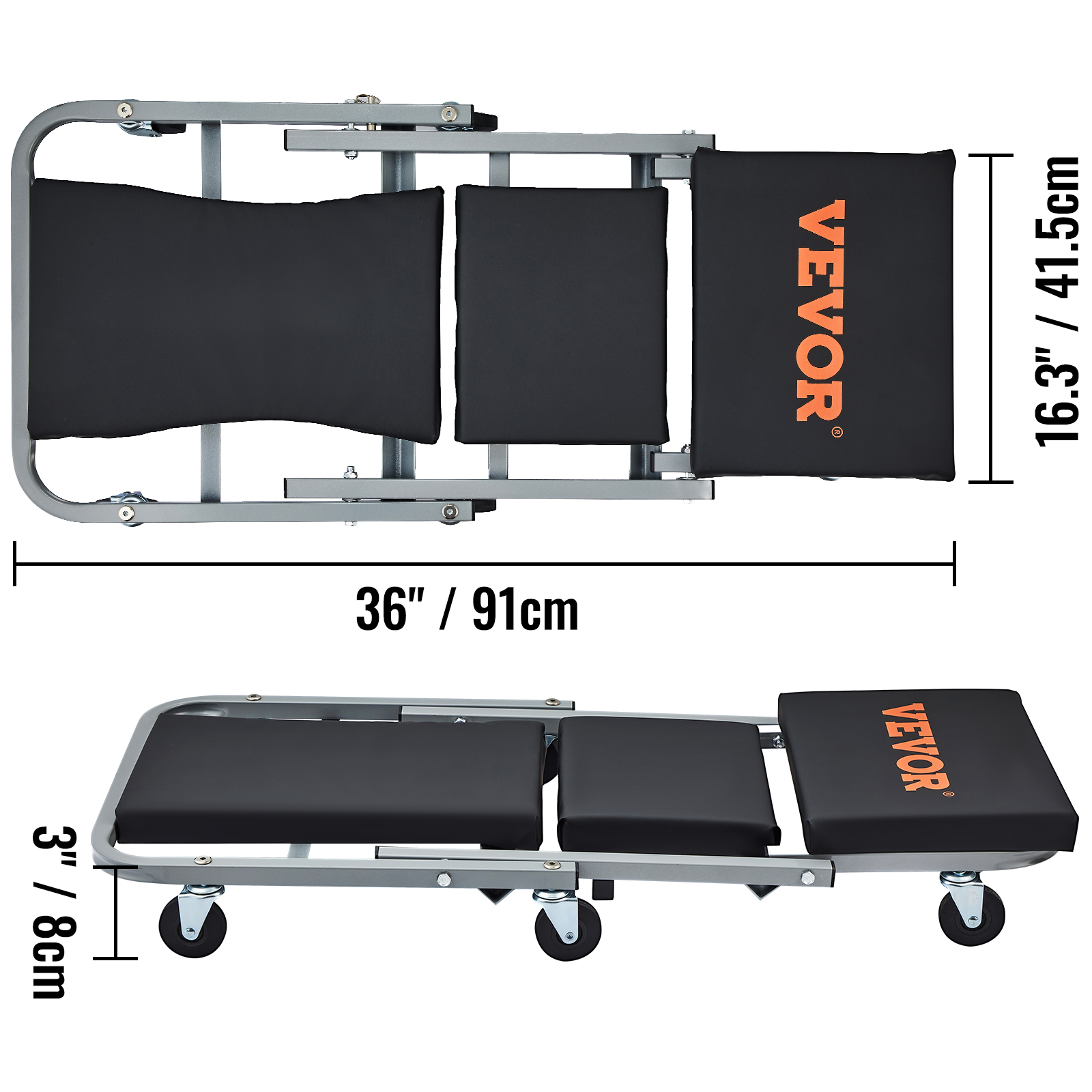 Mophorn Z-Creeper Seat, 2 in 1 Rolling Folding Car Creeper/Stool, 300 ...