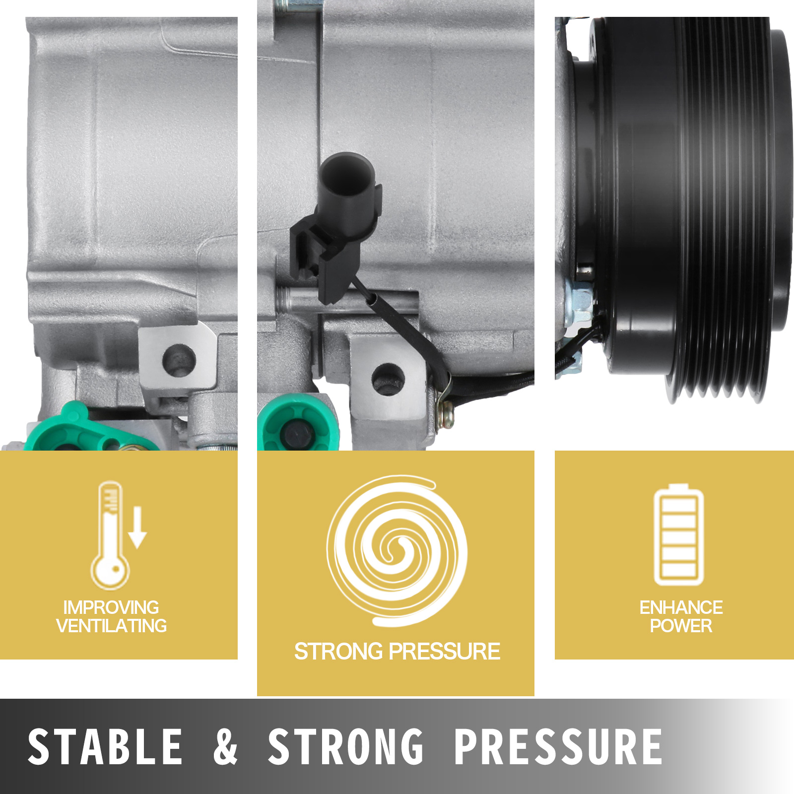 Struts Hyundai Santa Fe RYC Reman AC Compressor EG187 Fits Hyundai ...