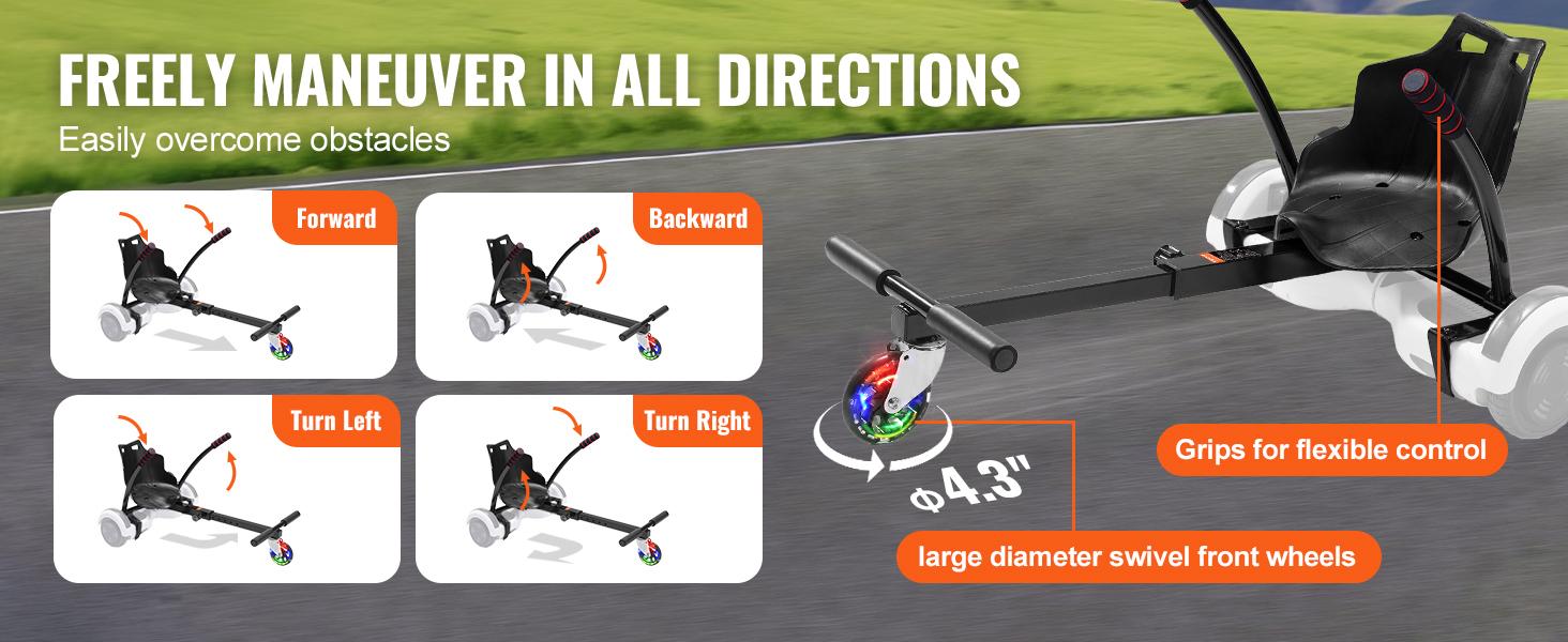 VEVOR Hoverboard Seat Attachment, for 6.5" 8" 8.5" 10" Hoverboards ...