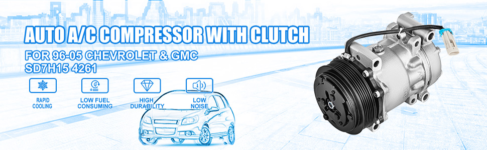 Brand New A/C Compressor & Clutch Fits Chevrolet GMC SD7H15 4261 | VEVOR US