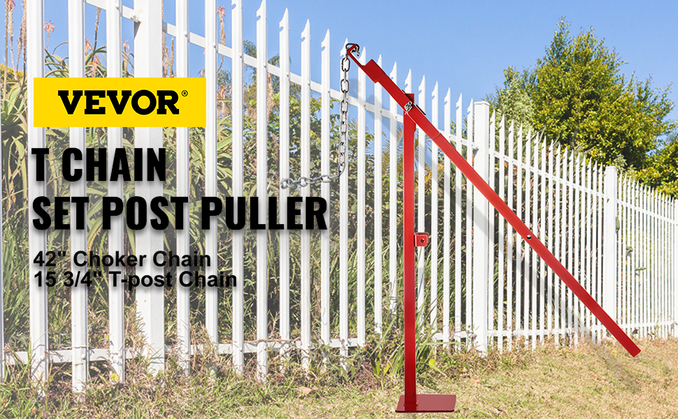 VEVOR T Post Chain Set, 15 3/4" Chain Remover Puller, T Chain Set Post ...
