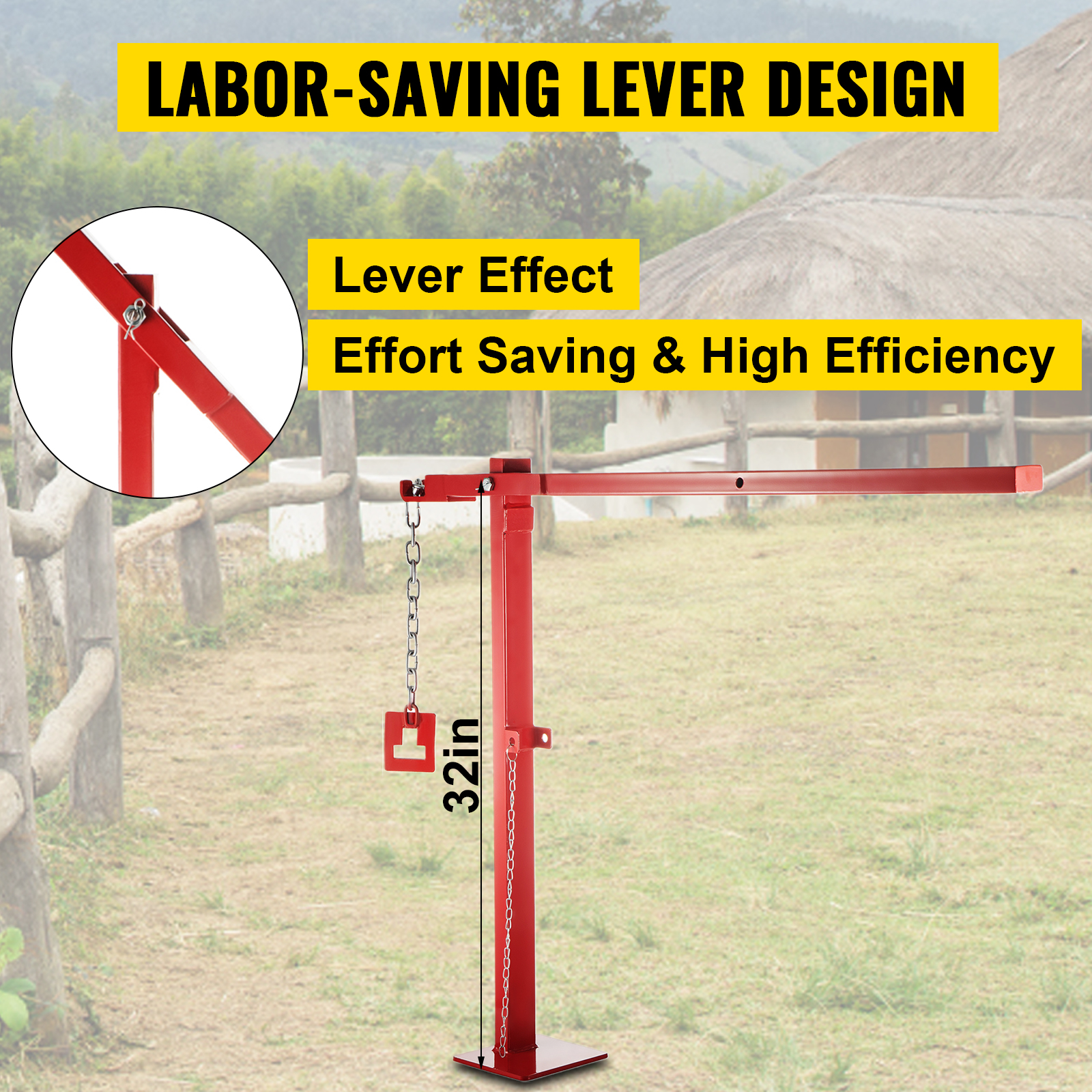 VEVOR T Post Chain Set, 15 3/4" Chain Remover Puller, T Chain Set Post ...