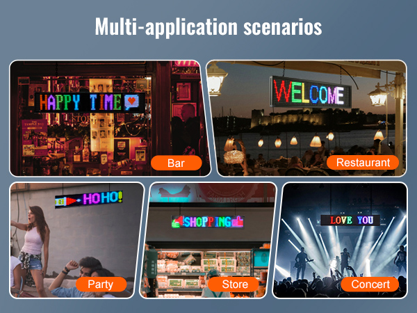 VEVOR Programmable LED Sign, P10 Full Color LED Scrolling Panel, DIY ...