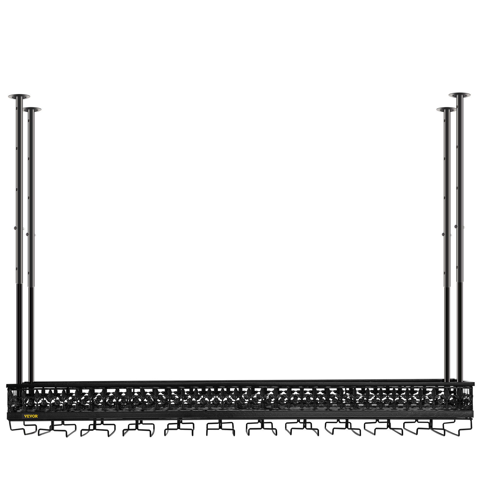 Ceiling-Mounted Bar Wine Rack Wine Glass Hanging Rack Black/Coppery ...