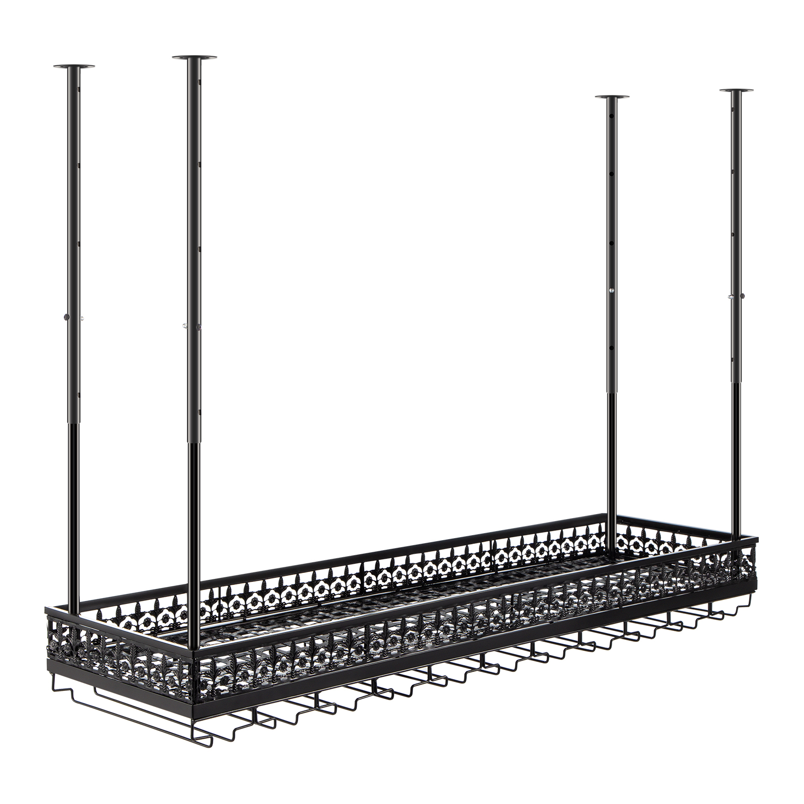 Ceiling-Mounted Bar Wine Rack Wine Glass Hanging Rack Black/Coppery ...