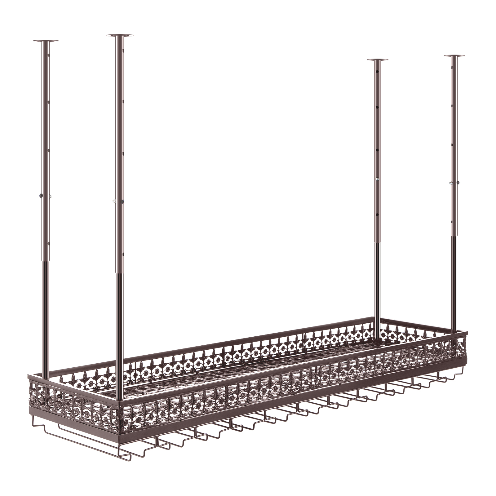 Ceiling-Mounted Bar Wine Rack Wine Glass Hanging Rack Black/Coppery ...