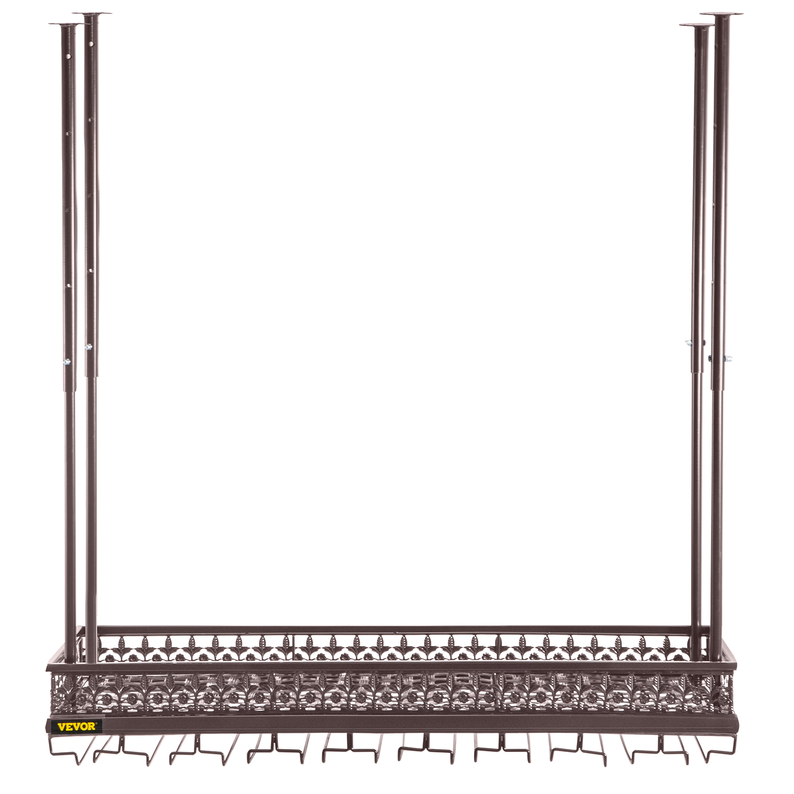 Ceiling-Mounted Bar Wine Rack Wine Glass Hanging Rack Black/Coppery ...