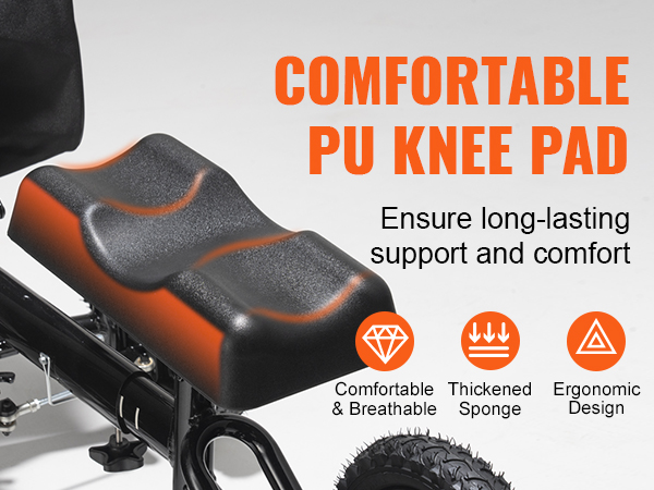 VEVOR Folding Knee Scooter, Aluminum Steerable Knee Walker with Height ...