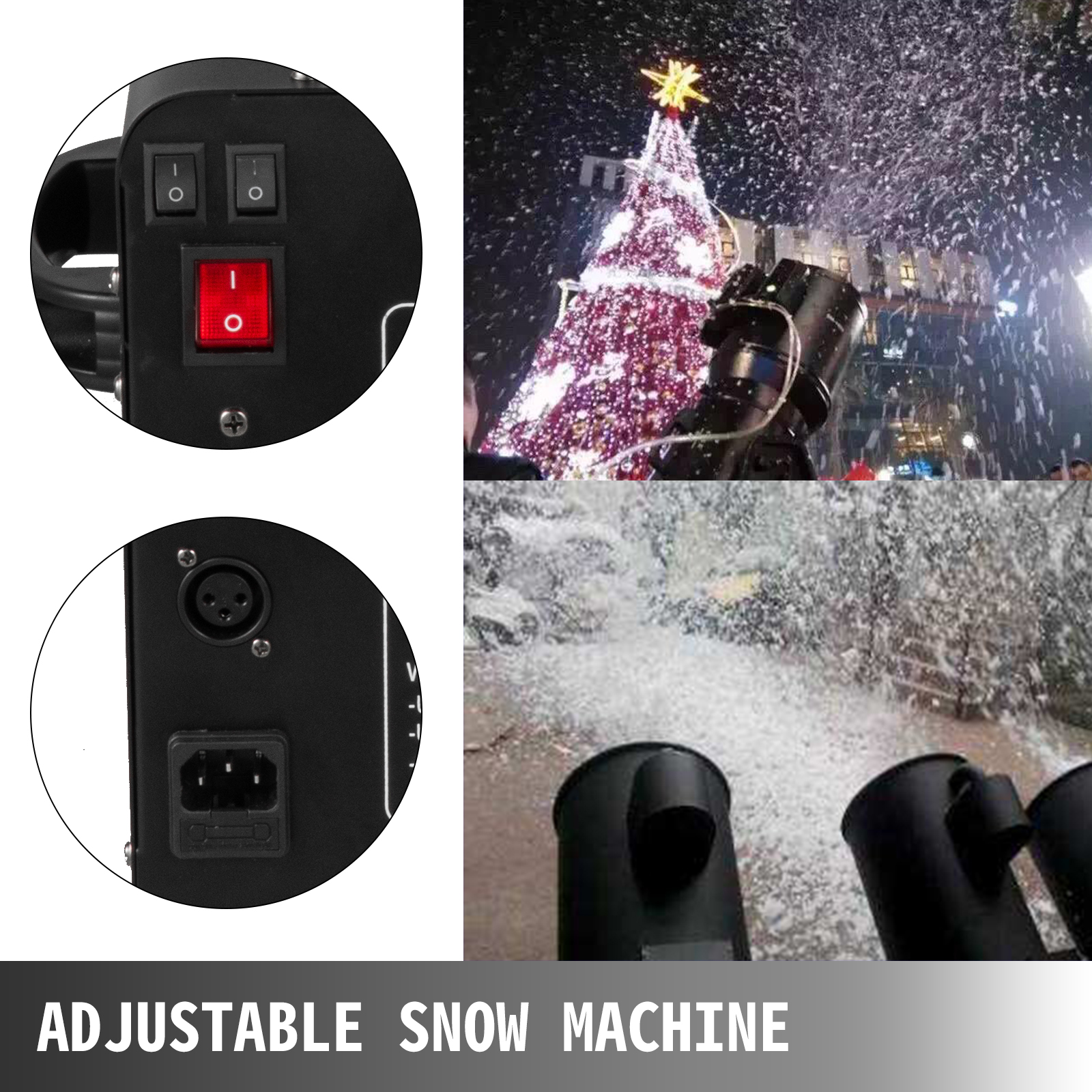 VEVOR Snowflake Machine 2000W Snow Effect Machine 23ft Spraying Range ...