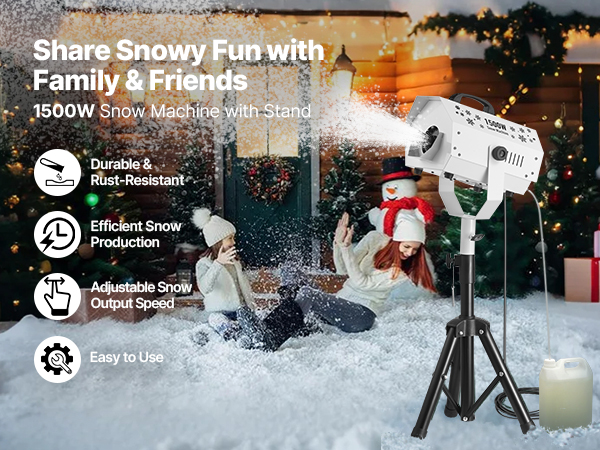 VEVOR Snow Machine 1200W Snow Making Machine with Height Adjustable ...