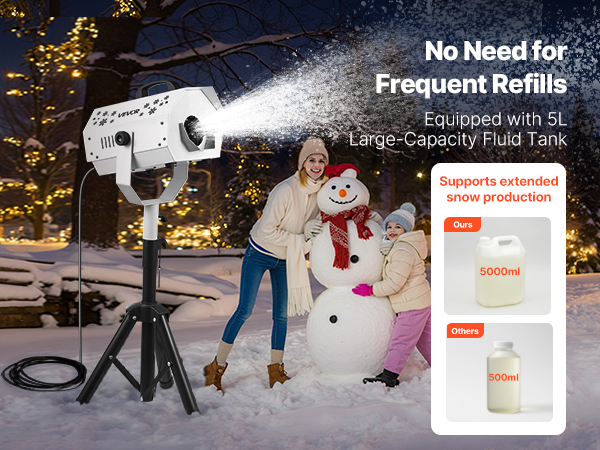 VEVOR Snow Machine 1200W Snow Making Machine with Height Adjustable ...