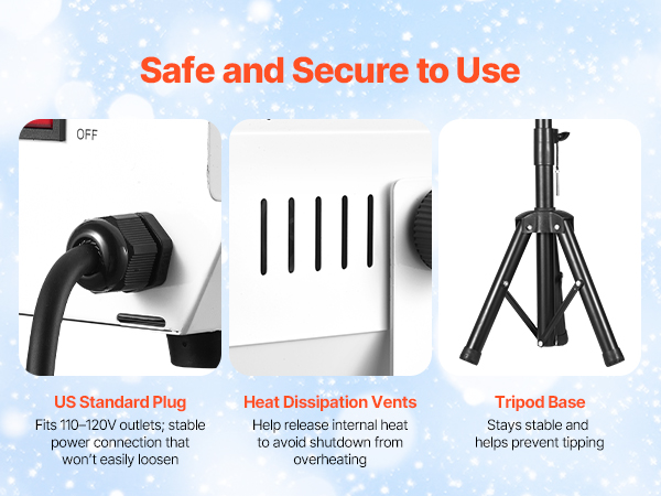 VEVOR Snow Machine 1200W Snow Making Machine with Height Adjustable ...