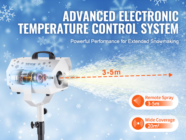 VEVOR Snow Machine 1200W Snow Making Machine with Height Adjustable ...