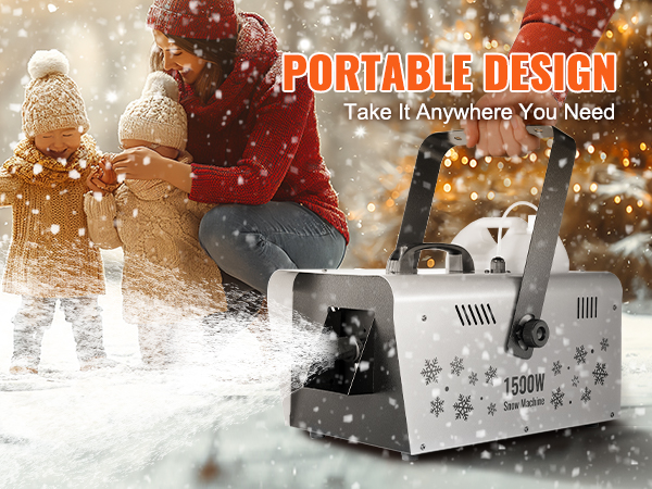 VEVOR Snow Machine 1500W Wireless Remote Handheld Hanging Snow Making ...