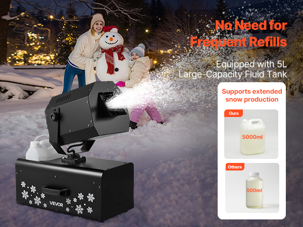 VEVOR Snow Machine 2000W Wireless Remote Swing Snow Making Machine for ...