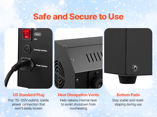 VEVOR Snow Machine 2000W Wireless Remote Swing Snow Making Machine for ...