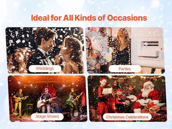 VEVOR Snow Machine 2000W Wireless Remote Swing Snow Making Machine for ...