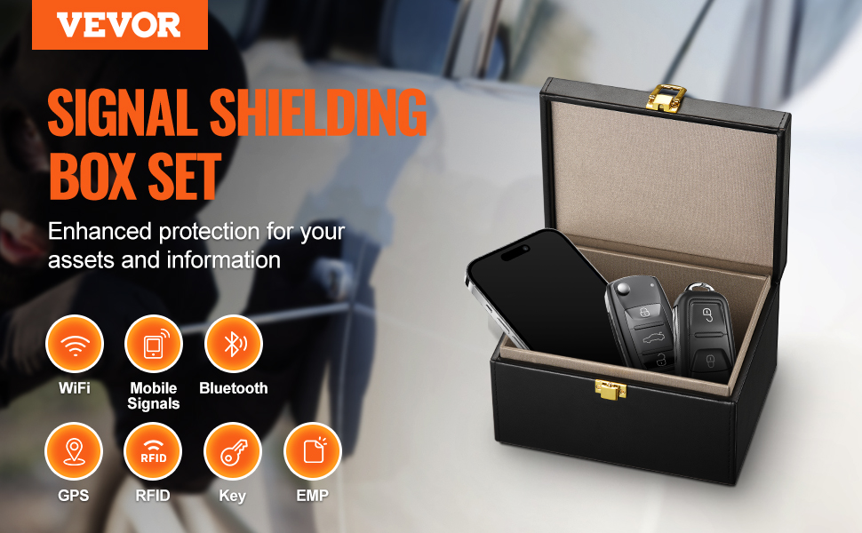 VEVOR Faraday Box Signal Blocking Holder for 5~8 Car Keys Key Safe ...