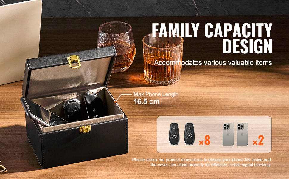 VEVOR Faraday Box Signal Blocking Holder for 5~8 Car Keys Key Safe ...