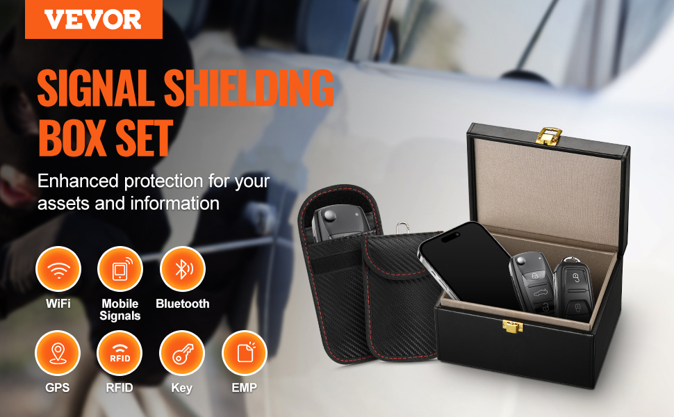 VEVOR Faraday Box Signal Blocking Holder for 5~8 Car Keys with 2 Key ...