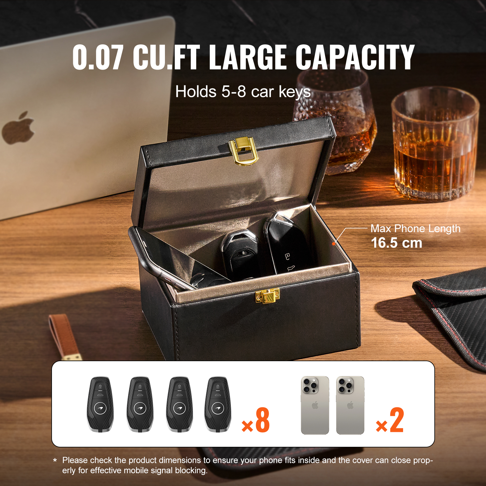 VEVOR Faraday Box Signal Blocking Holder for Car Keys Laptop Tablet ...