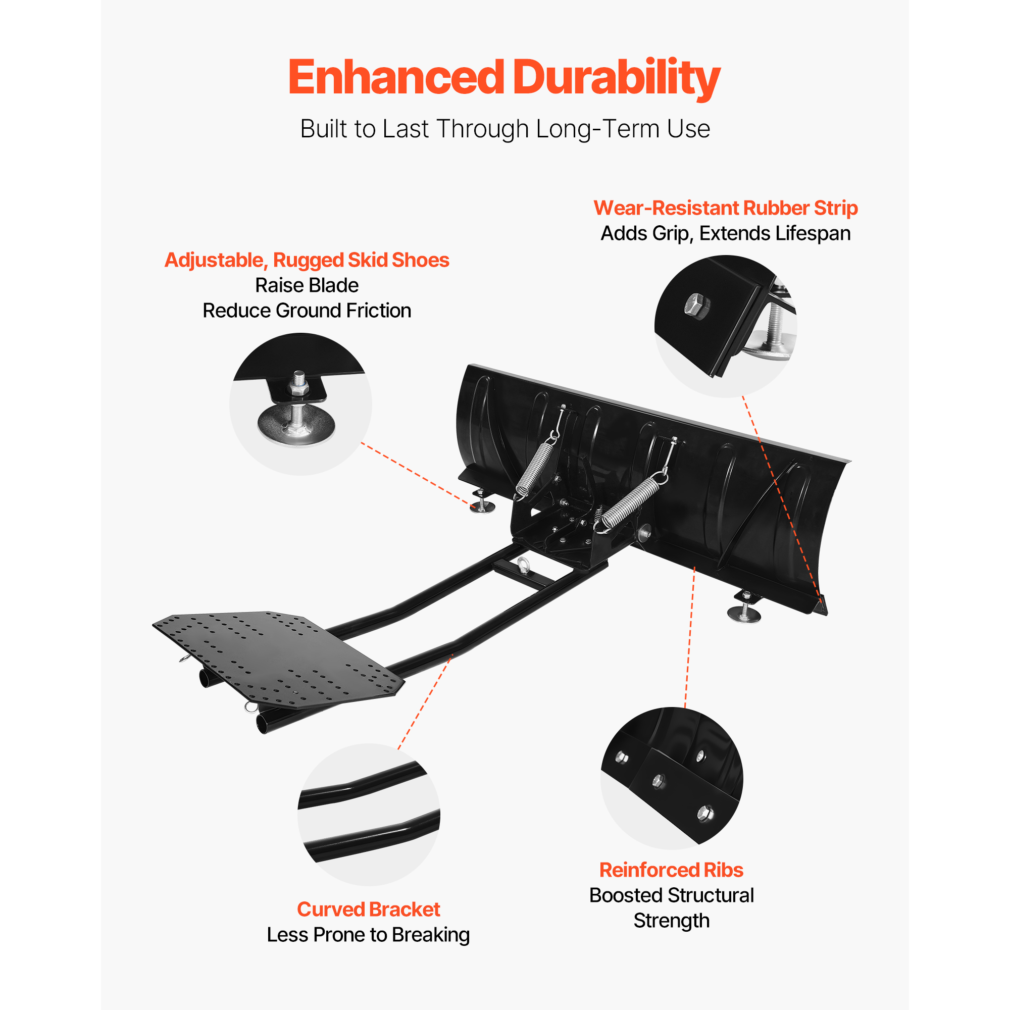 Mophorn 48-inch Universal Snow Plow Kit, Adjustable Height and Angle ...