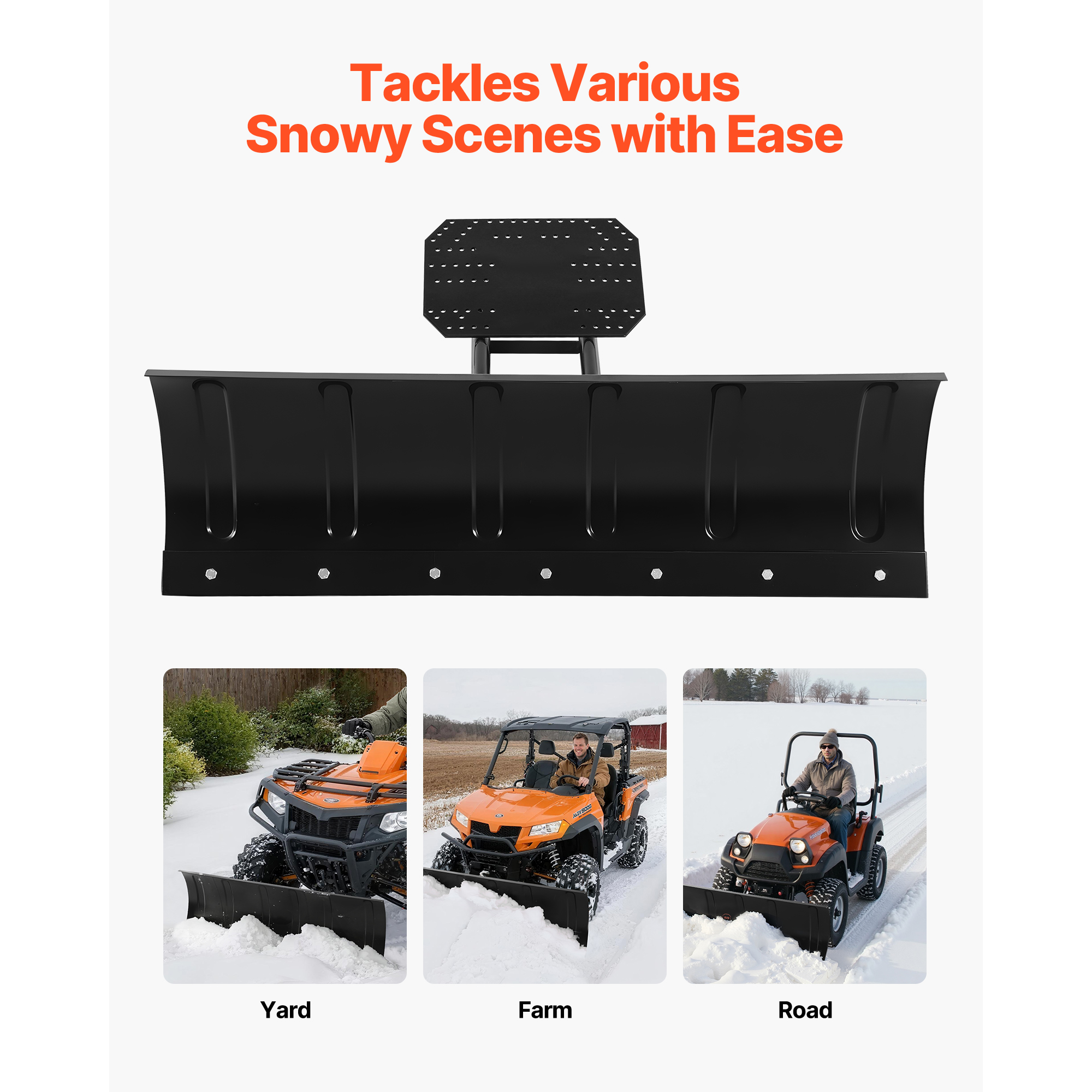 Mophorn 48-inch Universal Snow Plow Kit, Adjustable Height and Angle ...