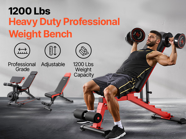 Weight Bench Sit up Bench for Home Gym Strength Training Adjustable ...